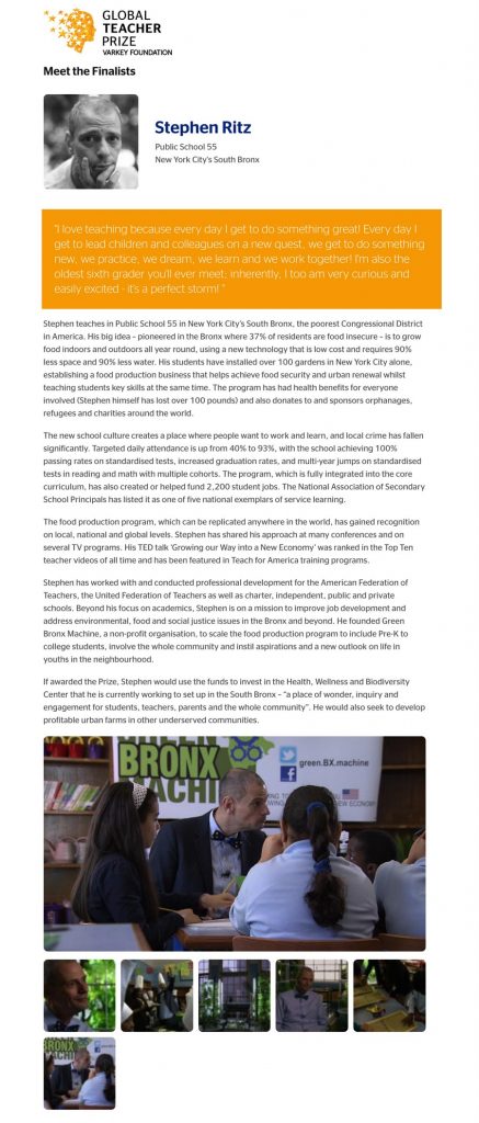 Global Teacher Prize – Stephen Ritz